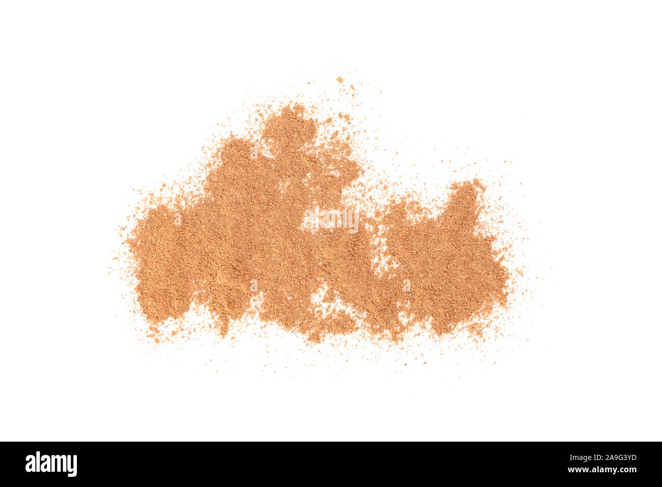 Cinnamon powder isolated on white background, top view Stock Photo - Alamy