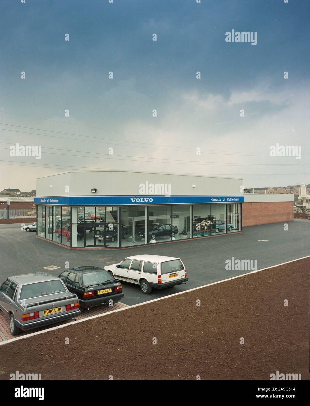 1989 Volvo car dealership, Rotherham, South Yorkshire, Northern England ...