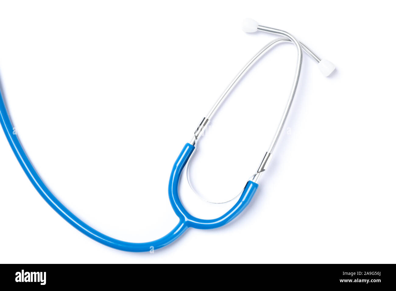 Blue stethoscope isolated on white background. Healthcare Stock Photo ...