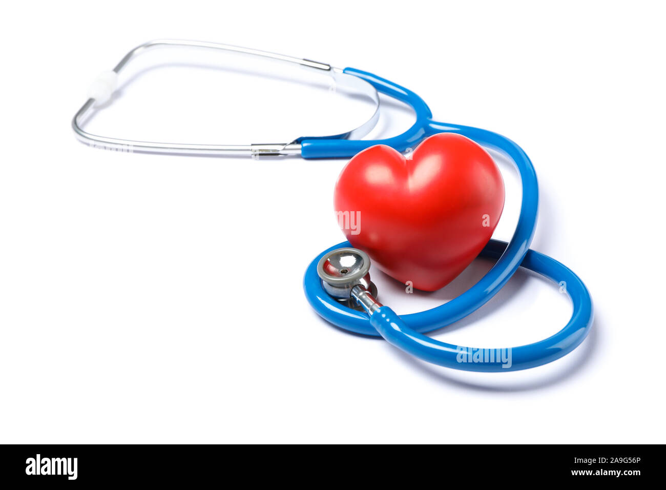 Stethoscope and red heart isolated on white background Stock Photo - Alamy