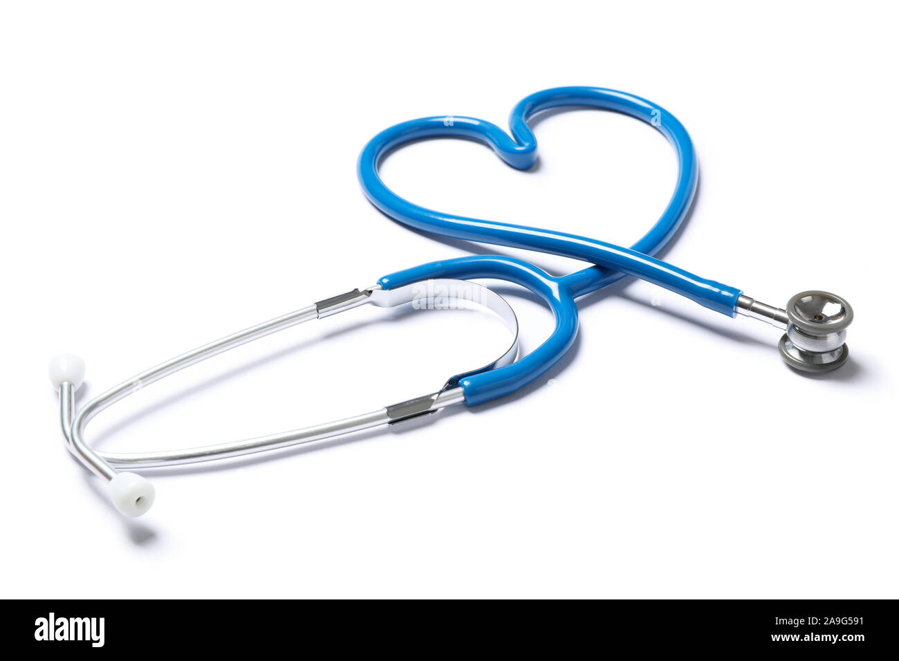 Blue stethoscope isolated on white background. Healthcare Stock Photo ...