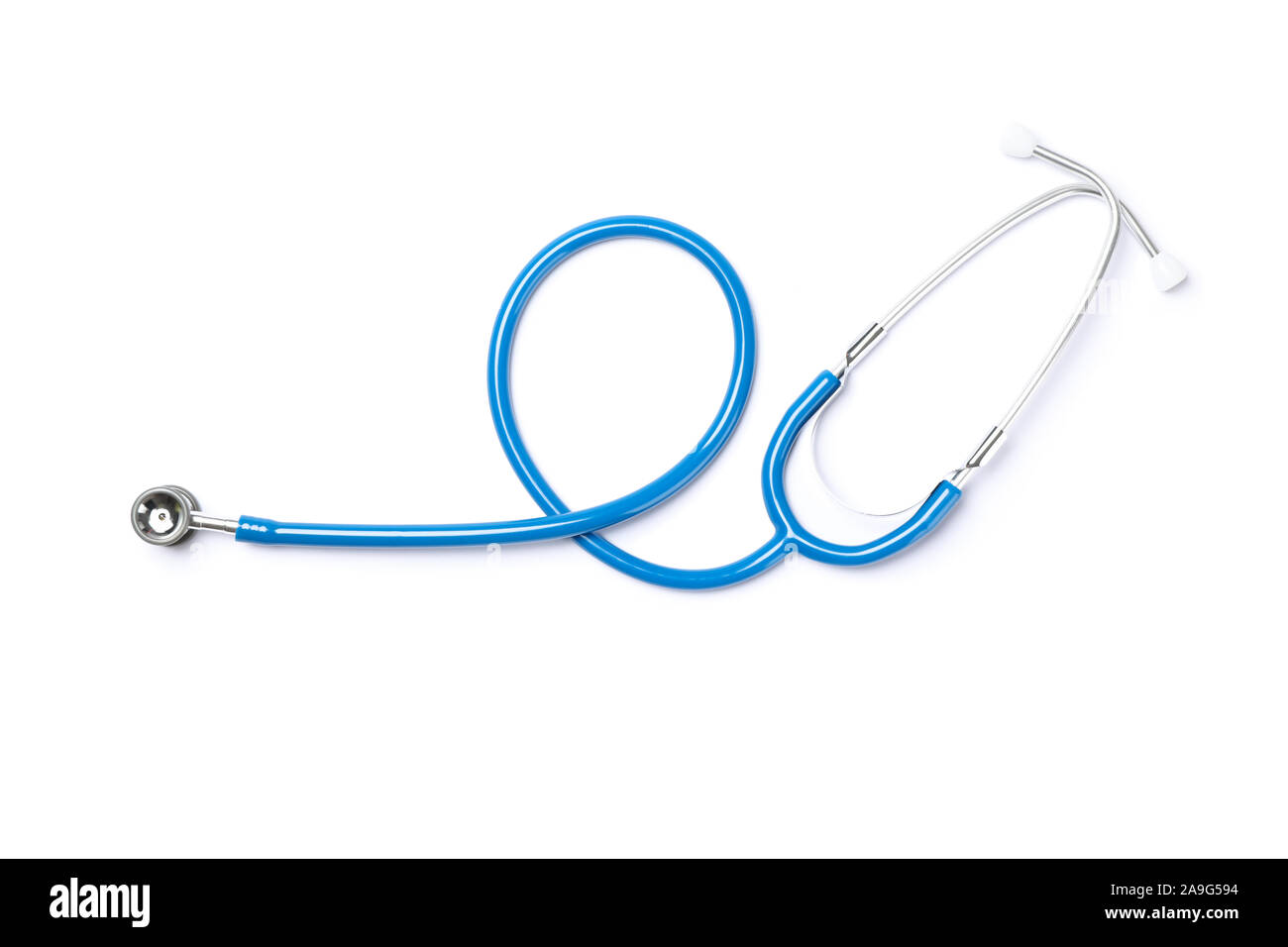 Blue stethoscope isolated on white background. Healthcare Stock Photo ...