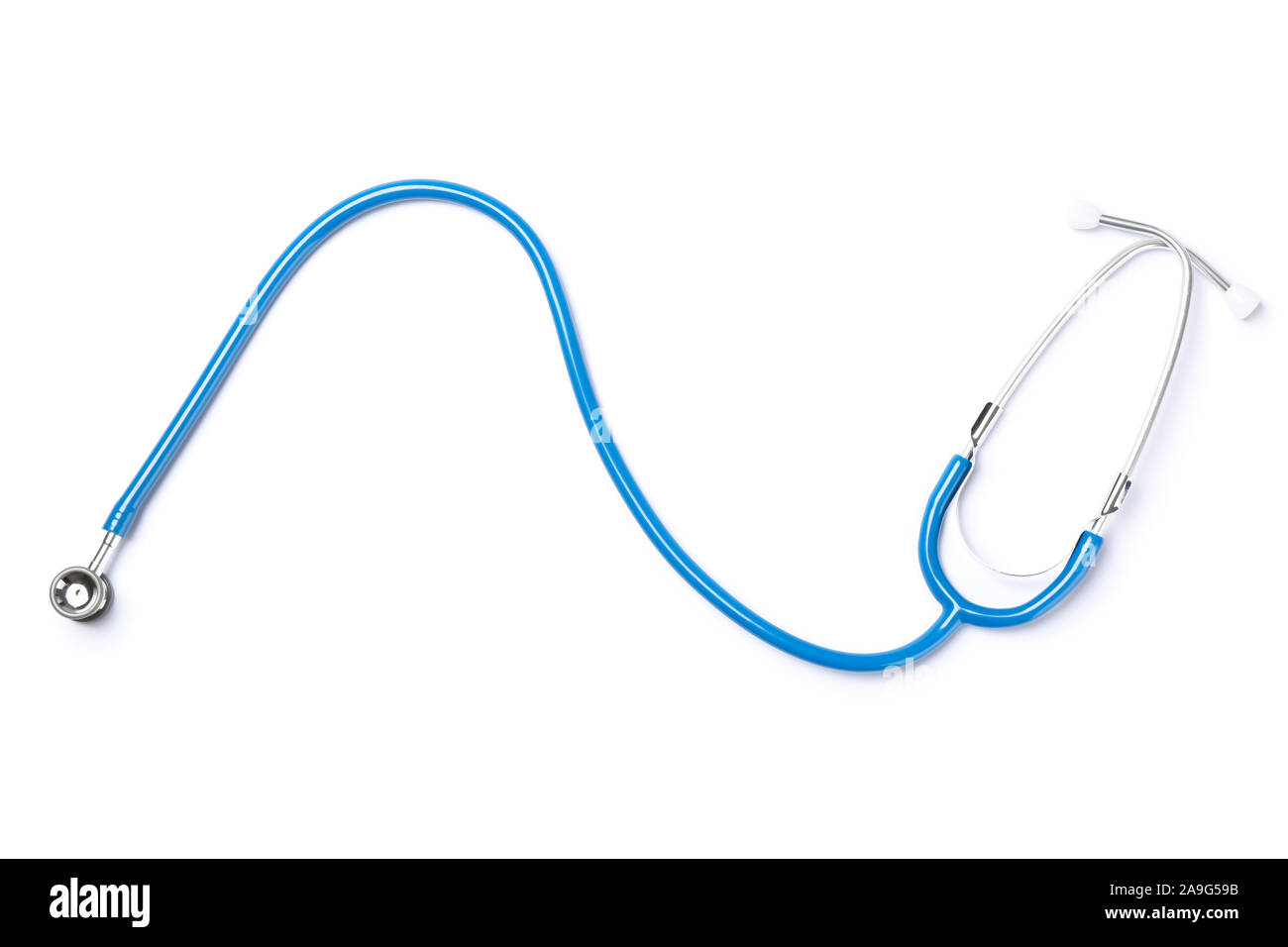 Blue stethoscope isolated on white background. Healthcare Stock Photo ...