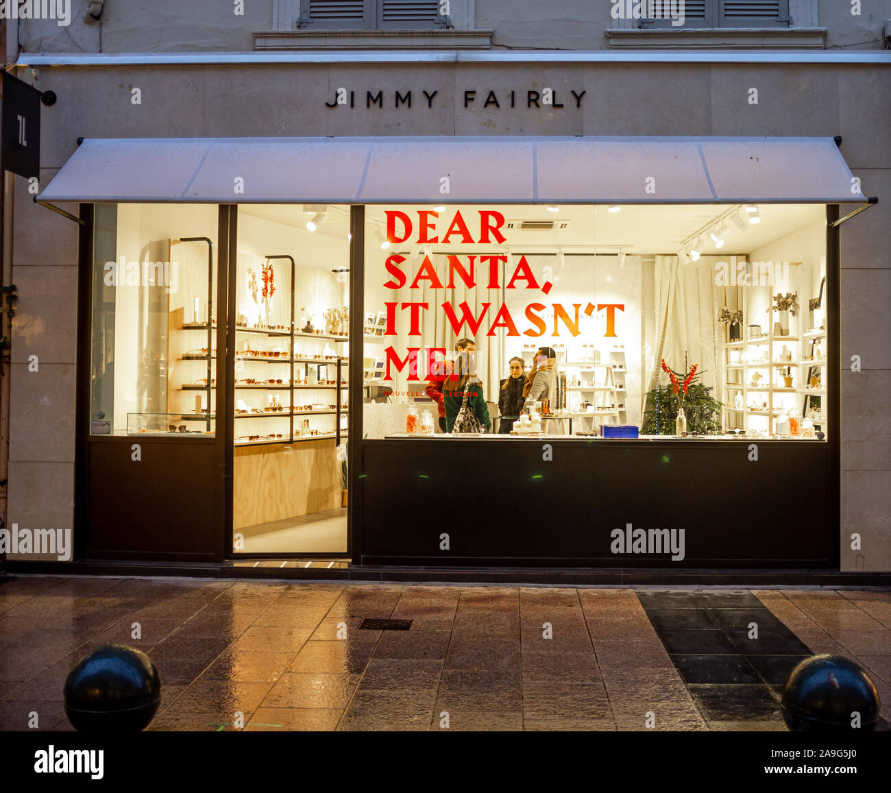shop front window decoration for the holiday season in Cannes main ...