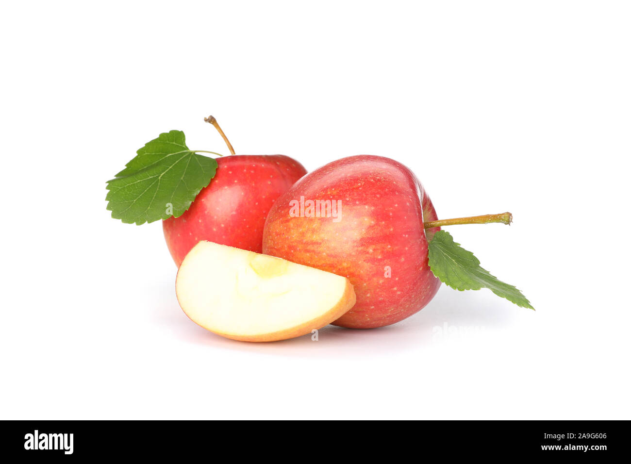 Sweet red apples isolated on white background Stock Photo - Alamy