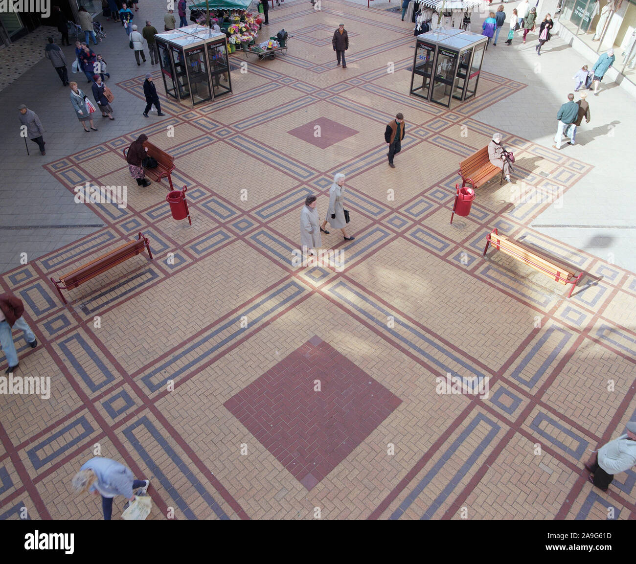 Coventry City Centre, shopping precinct, 1994, West Midlands, England ...