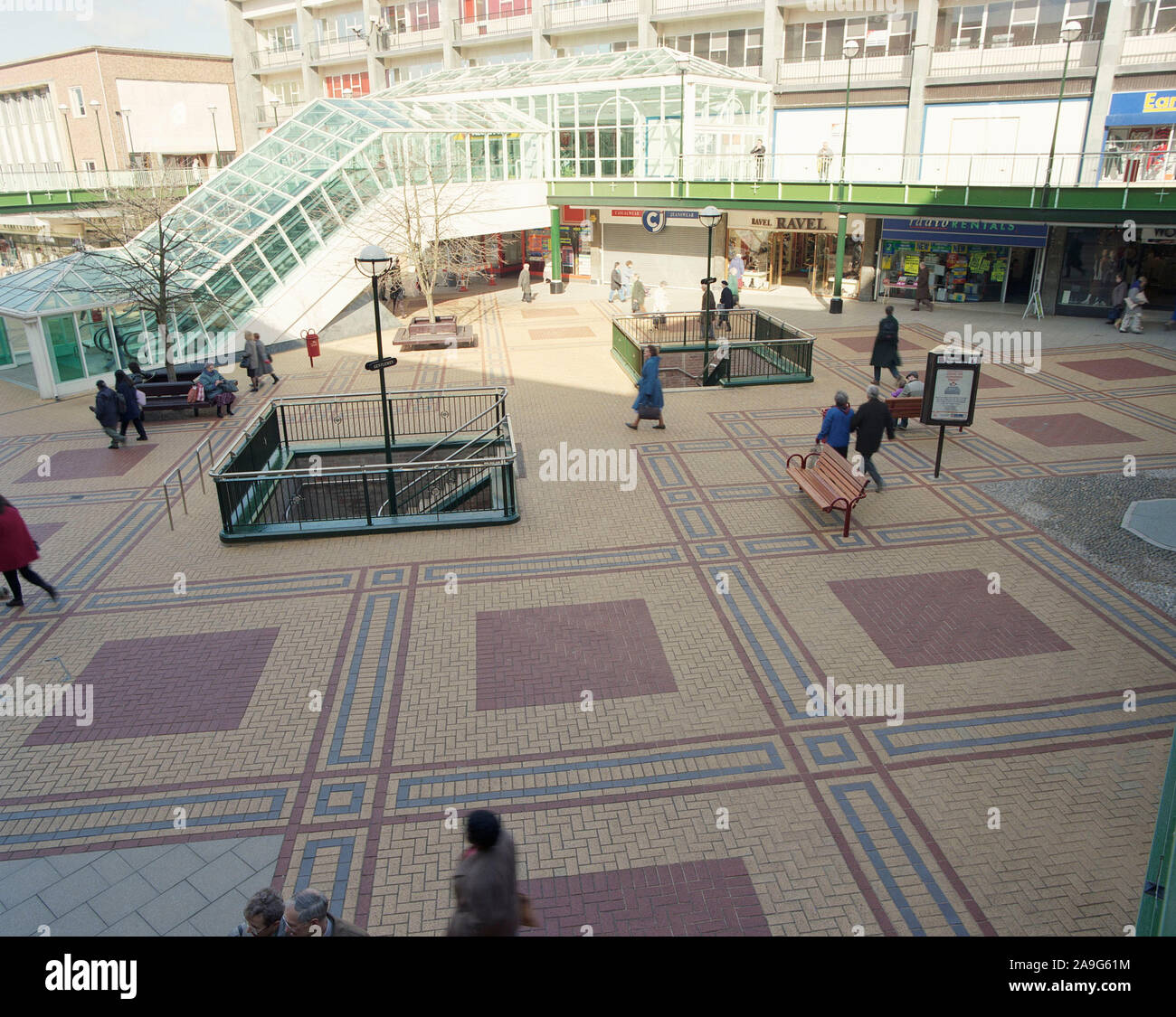 Coventry City Centre, shopping precinct, 1994, West Midlands, England ...