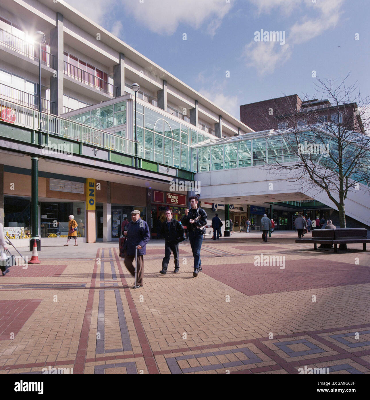 Coventry City Centre, shopping precinct, 1994, West Midlands, England ...