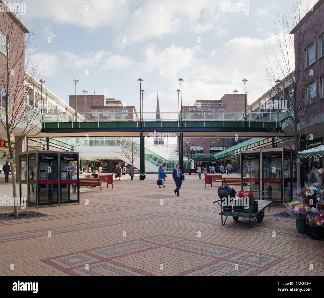 Coventry City Centre, shopping precinct, 1994, West Midlands, England ...