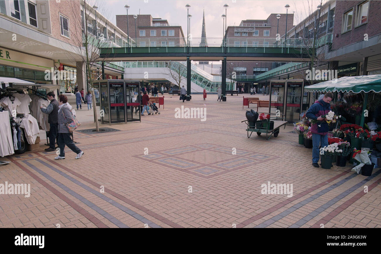 Coventry City Centre, shopping precinct, 1994, West Midlands, England ...
