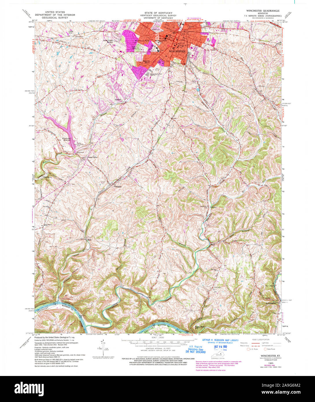 Map of winchester kentucky Cut Out Stock Images & Pictures - Alamy