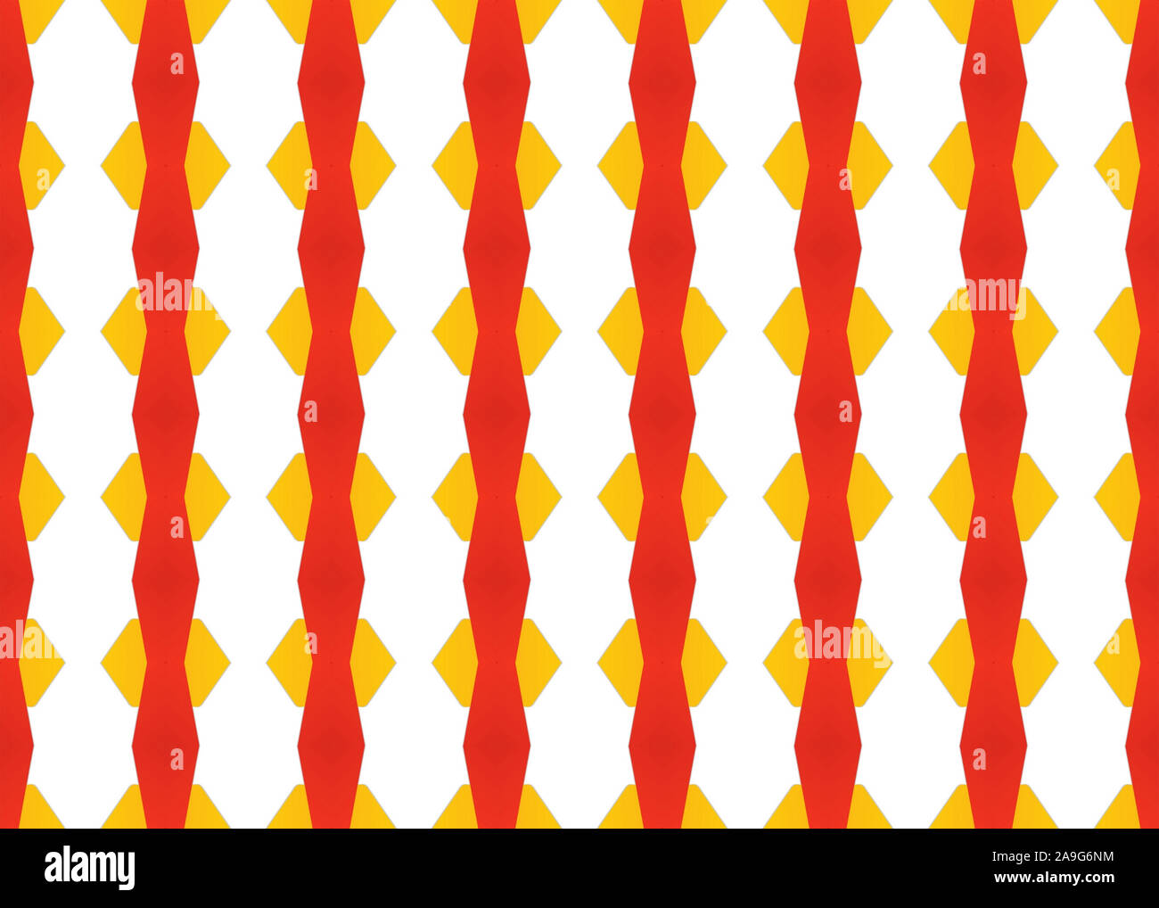 Seamless geometric pattern design illustration. In red and yellow ...