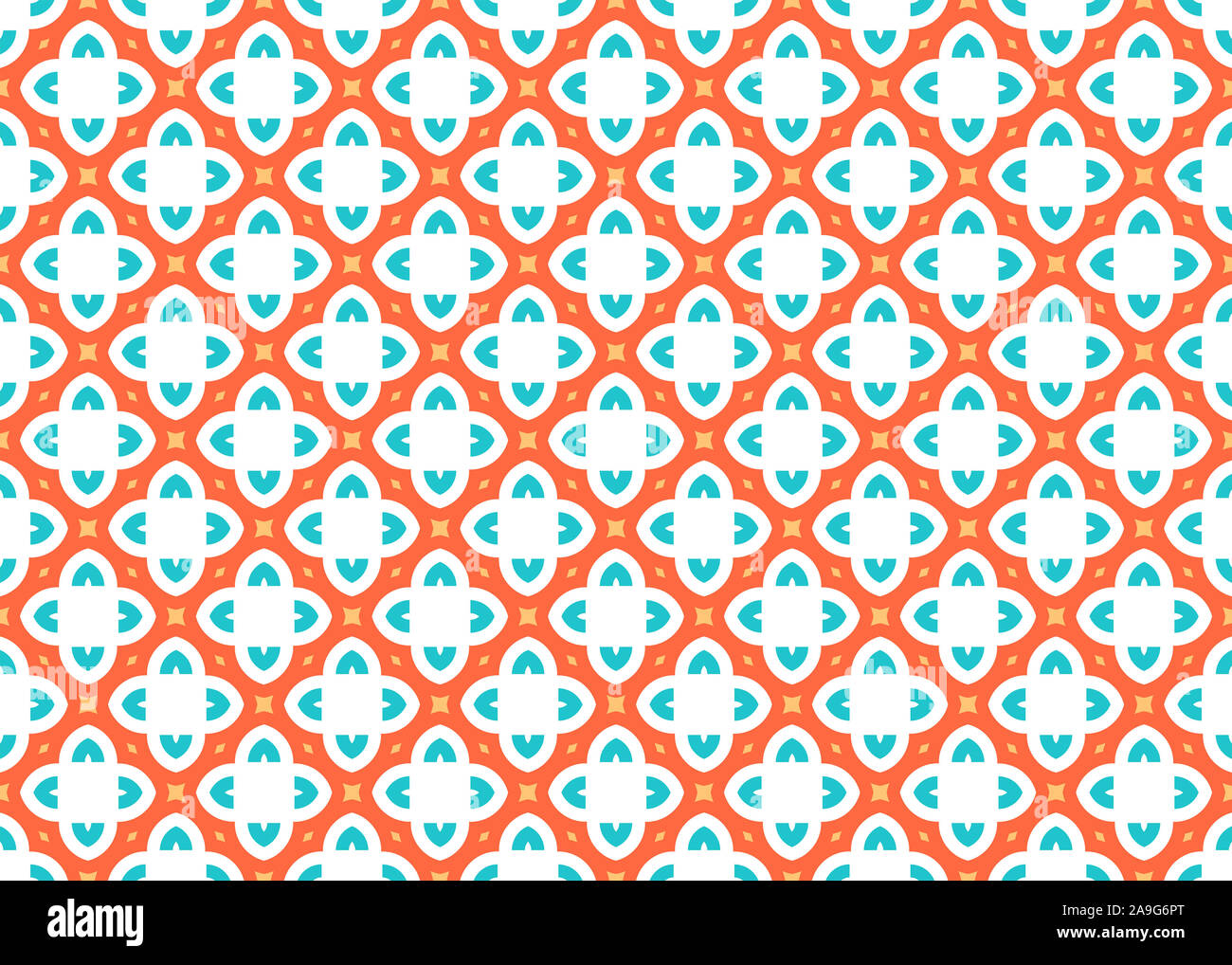 Seamless geometric pattern design illustration. In blue, orange and ...