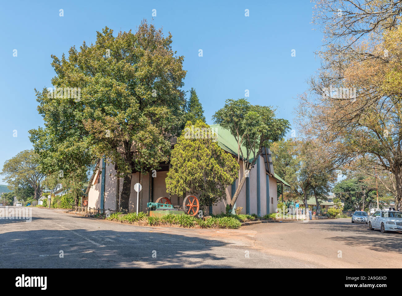 SABIE, SOUTH AFRICA - MAY 21, 2019: A street scene, with the Komatiland ...