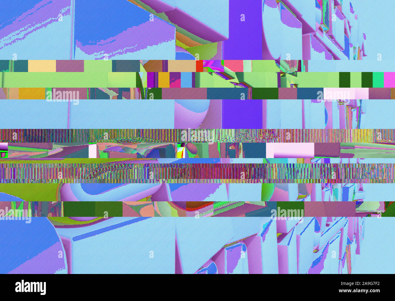Abstract background with 3d figures and glitch effect Stock Photo - Alamy