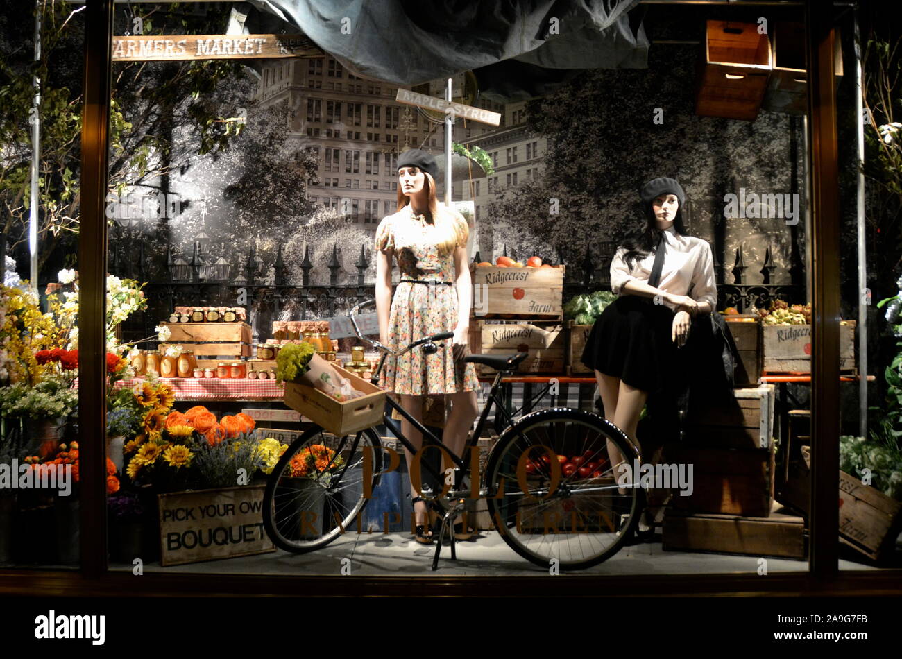 Spectacular window display at Ralph Lauren, New York City Stock Photo ...