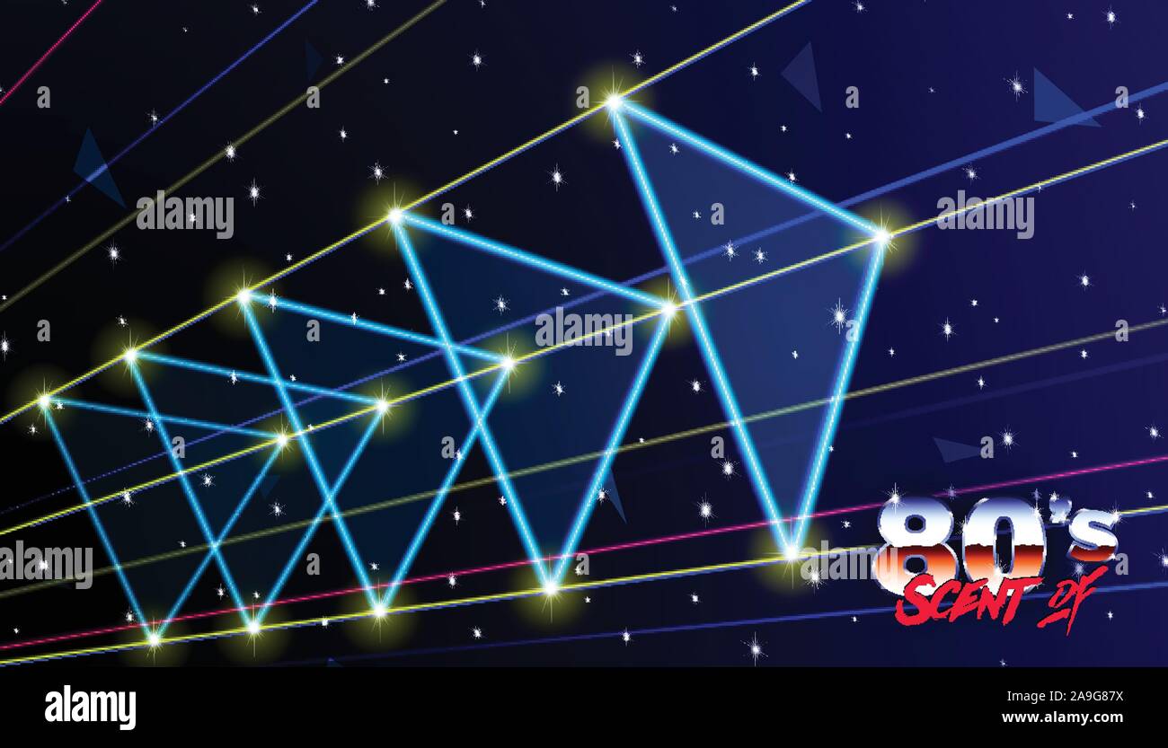 Neon 80s grid triangles hi-res stock photography and images - Alamy