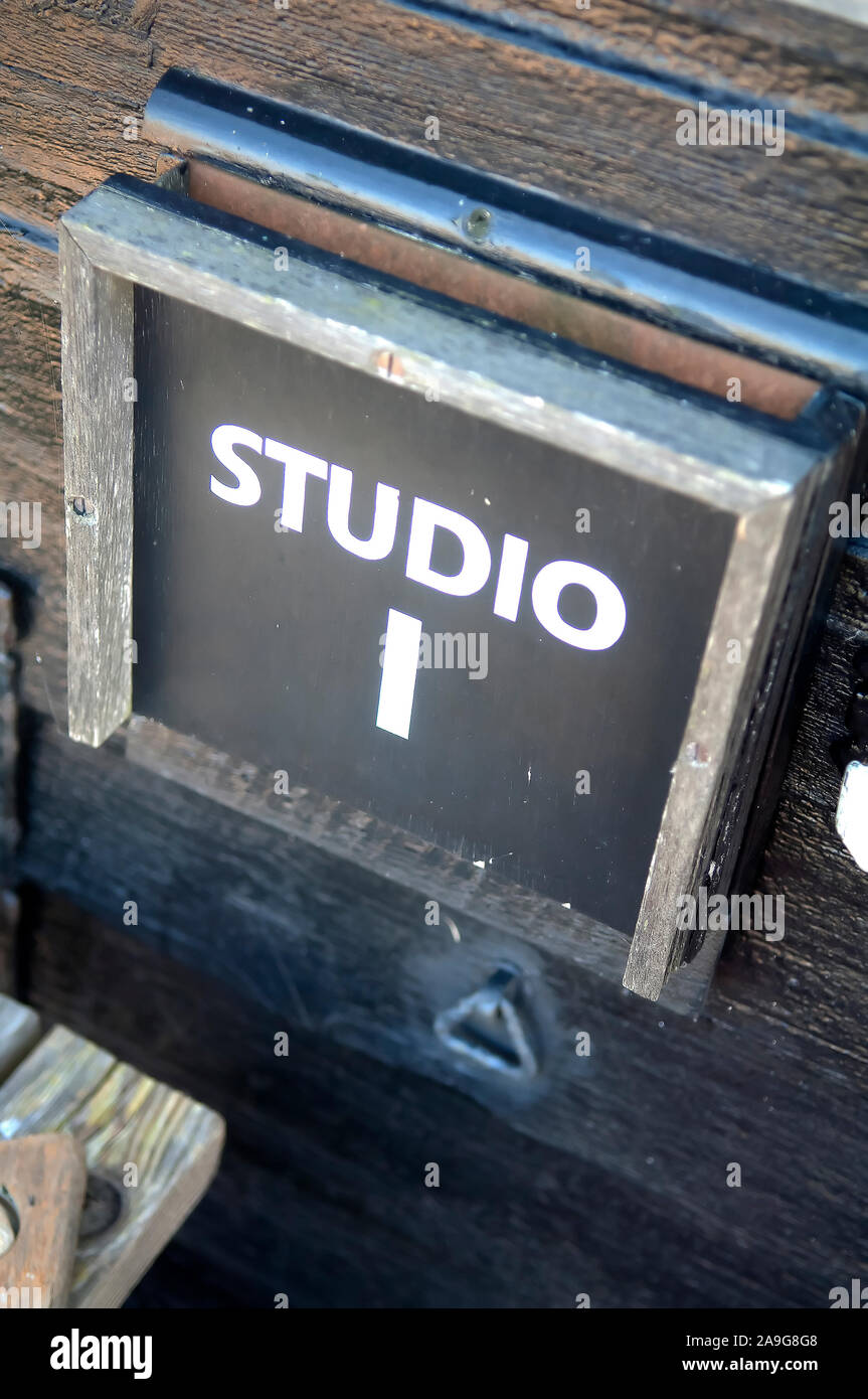 Studio sign saying studio 1 Stock Photo - Alamy