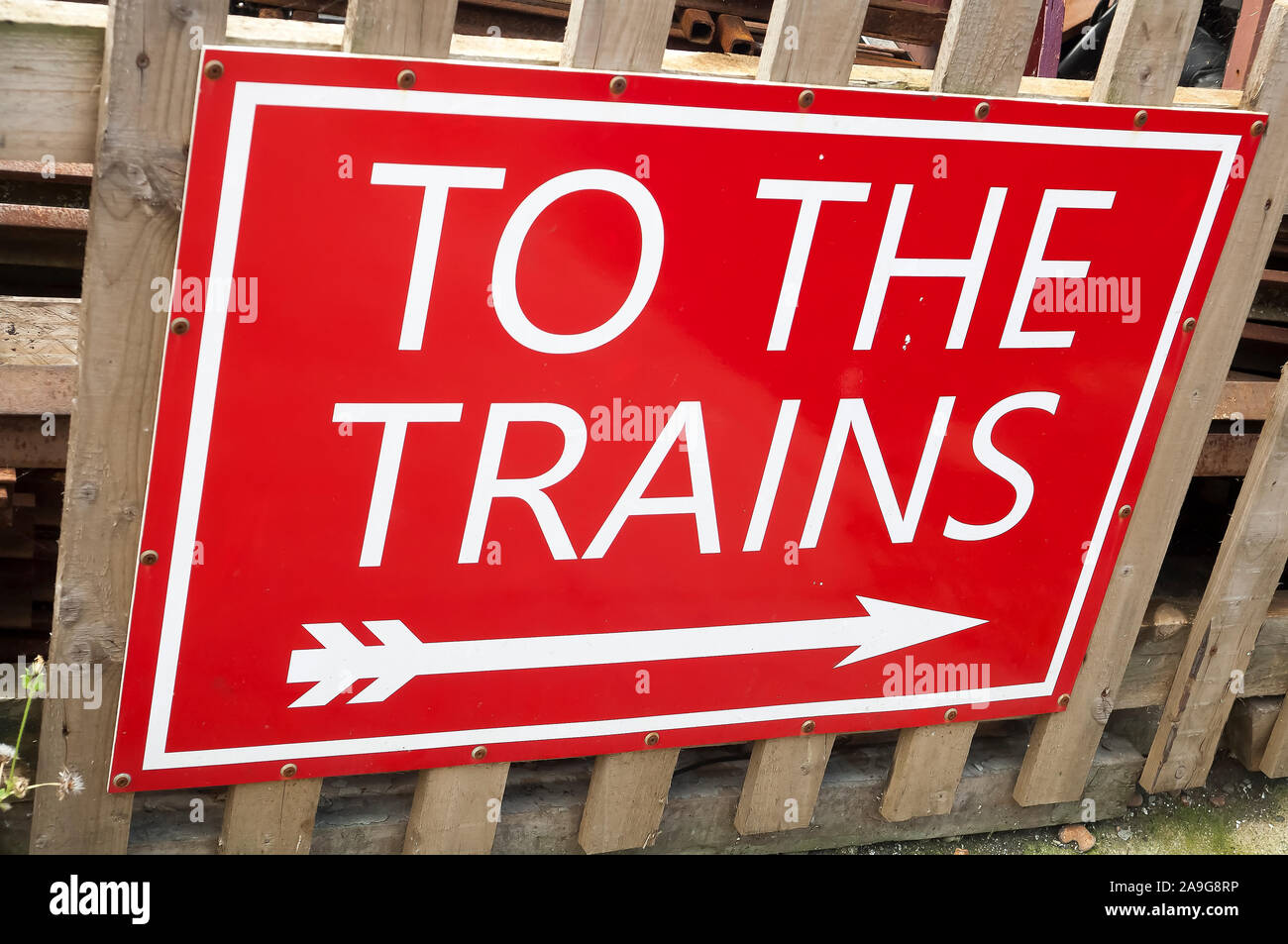 Information signage about trains Stock Photo - Alamy