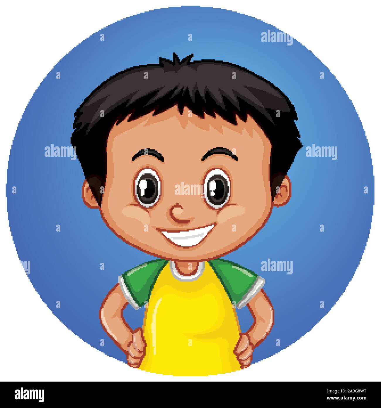 Cute boy on round background illustration Stock Vector Image & Art - Alamy
