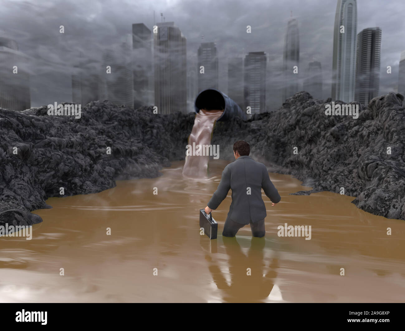 businessman stuck in a mud Stock Photo - Alamy