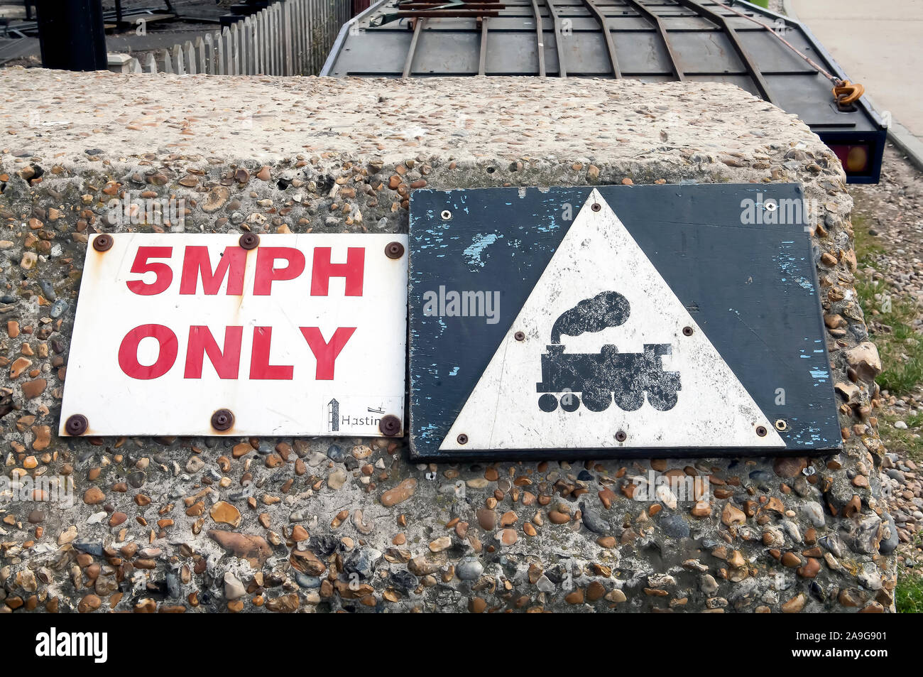 Information signage about trains Stock Photo - Alamy