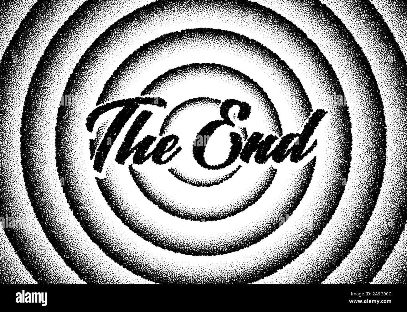 The end movie titles with circles and retro stipple style Stock Vector ...