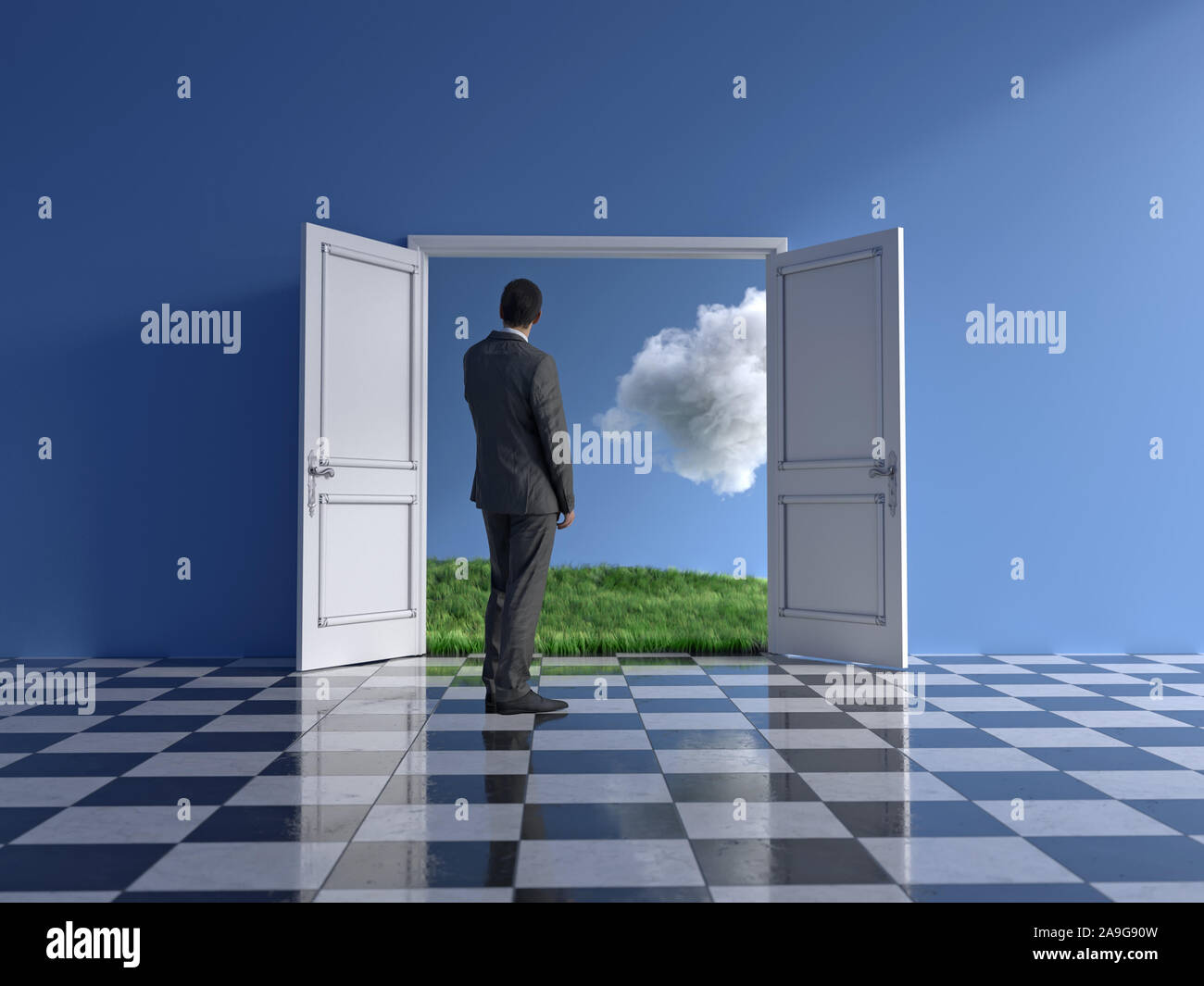 Person Standing In Front Of An Open Door