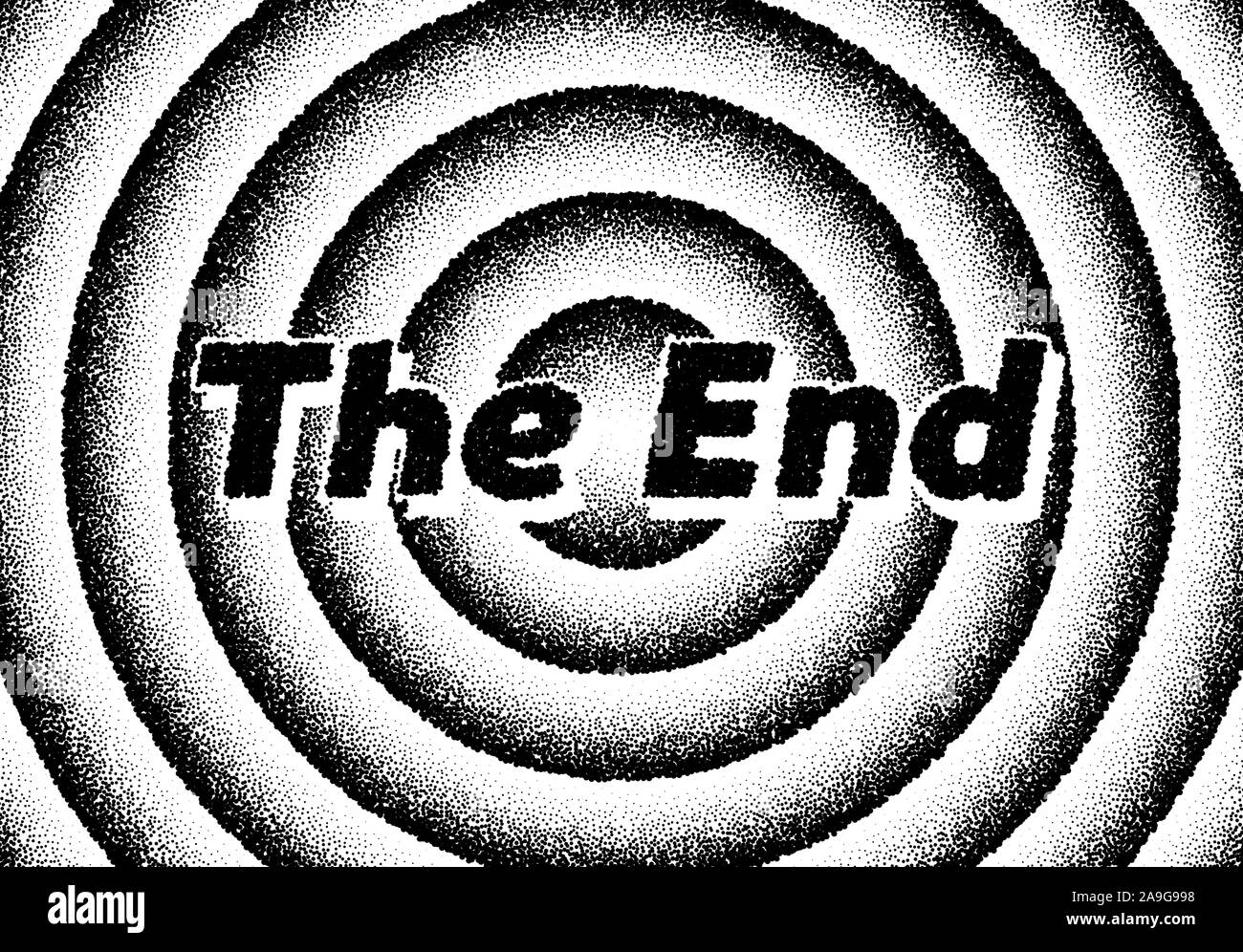 The end movie titles with circles and retro stipple style Stock Vector ...