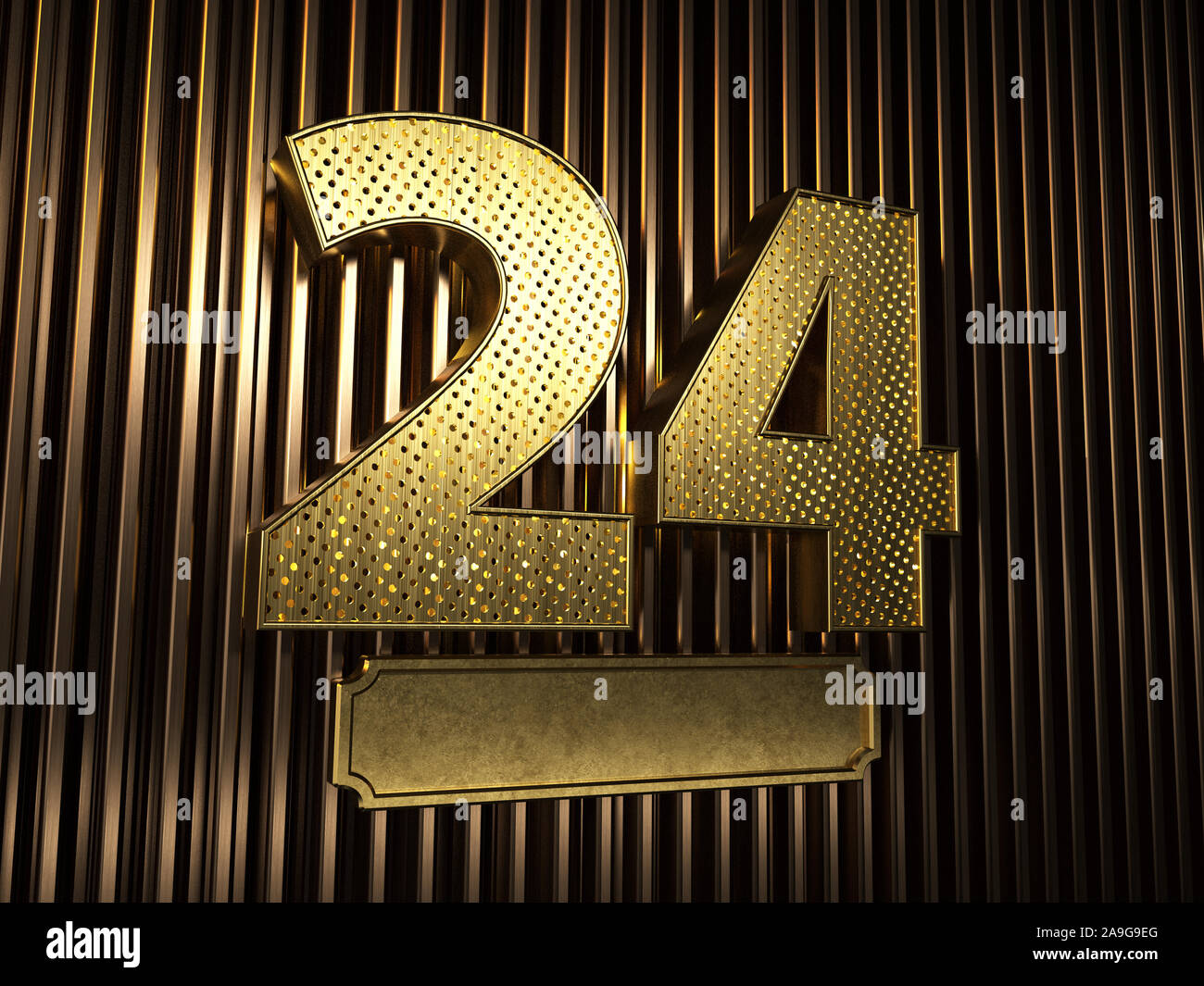 number 24 (number twenty-four) perforated with small holes on the ...