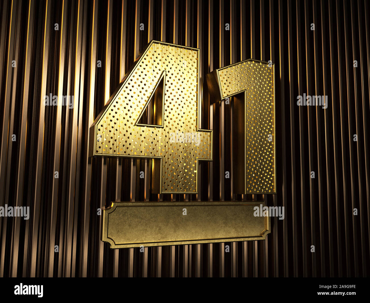 number 41 (number forty-one) perforated with small holes on the ...