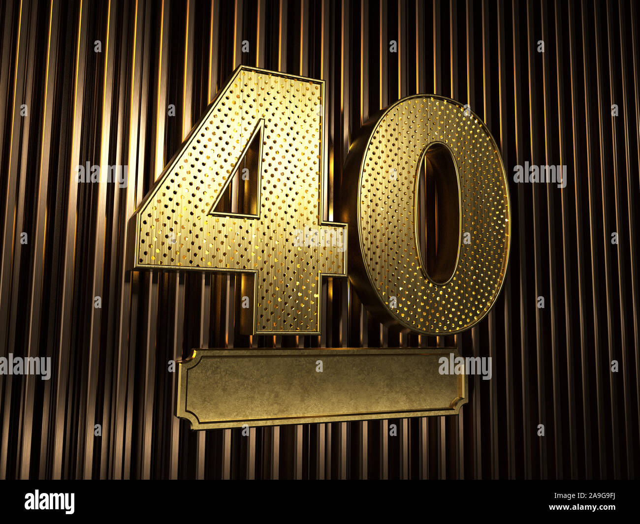 number 40 (number forty) perforated with small holes on the background ...