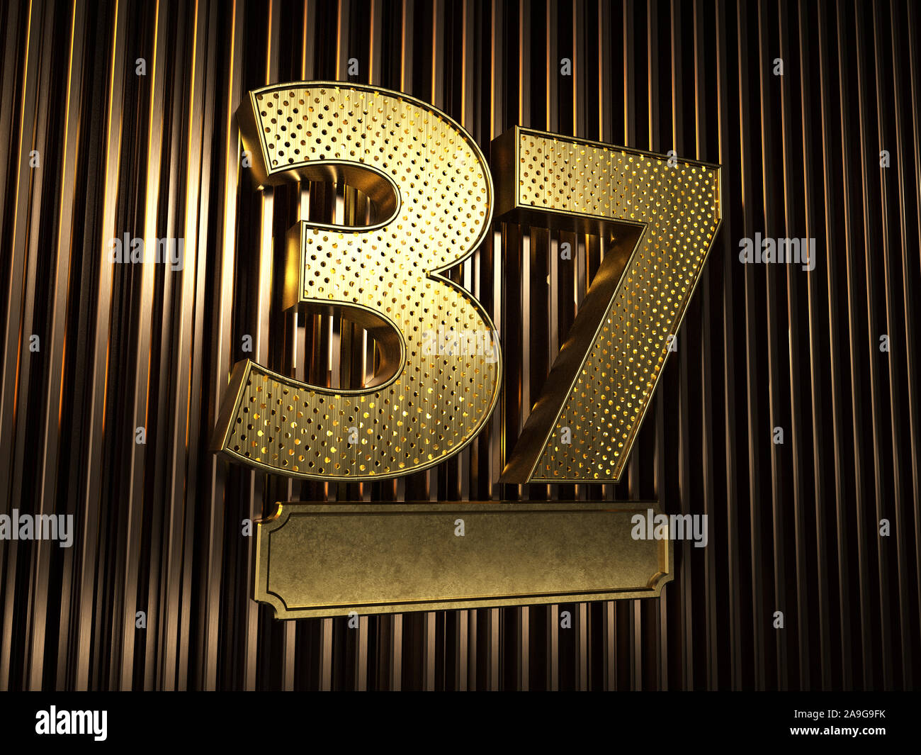 number 37 (number thirty-seven) perforated with small holes on the ...