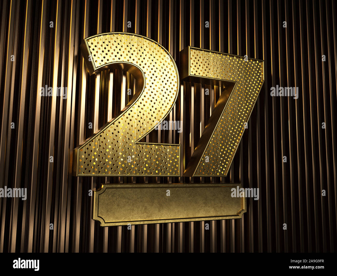 number 27 (number twenty-seven) perforated with small holes on the ...