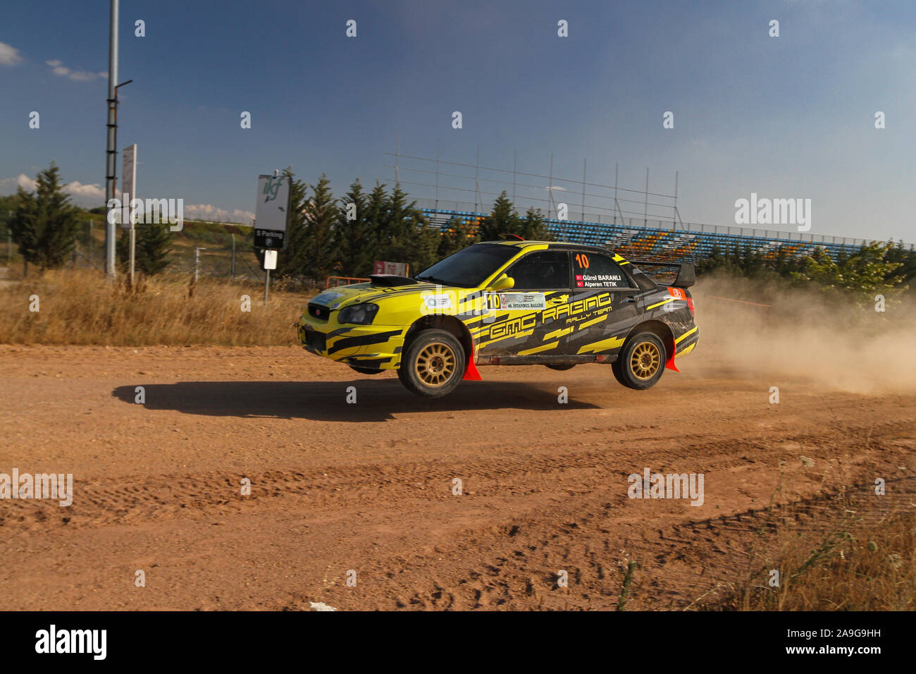 ISTANBUL, TURKEY - JULY 06, 2019: Gurol Baranli drives Subaru Imprezza ...