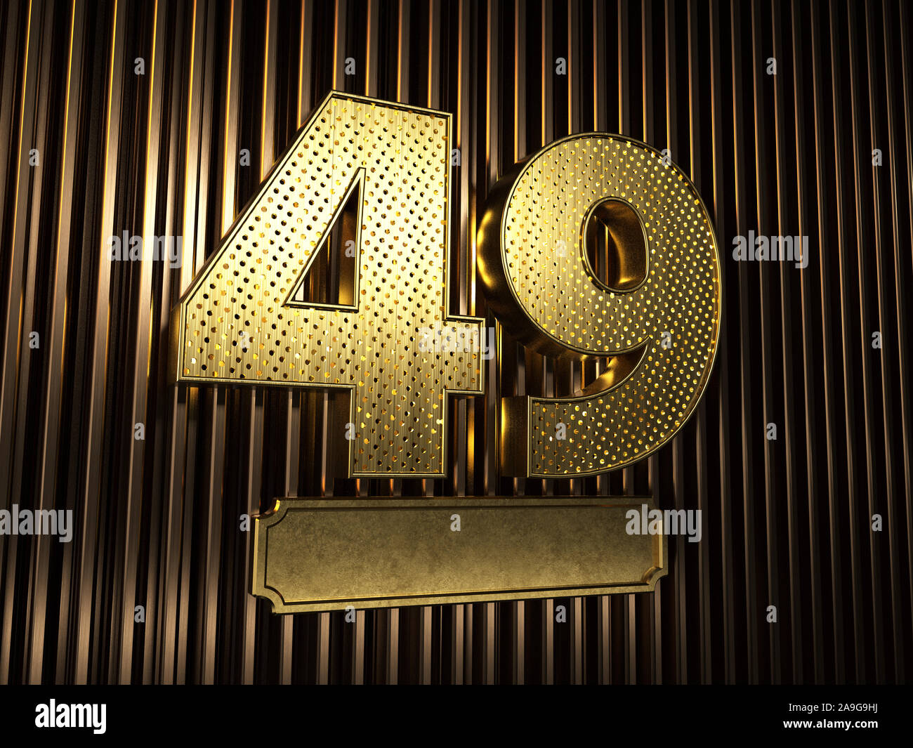 number 49 (number forty-nine) perforated with small holes on the ...