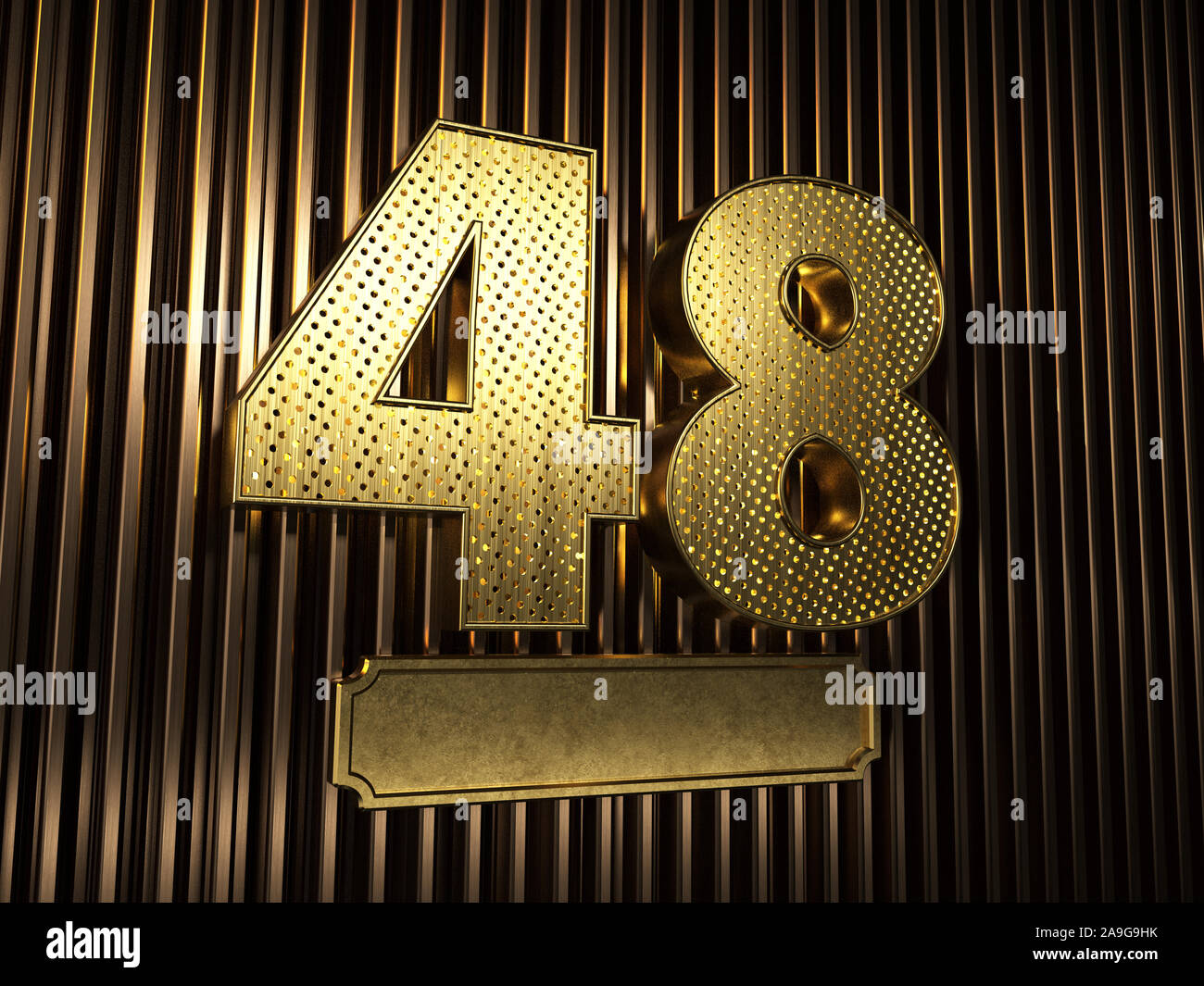 number 48 (number forty-eight) perforated with small holes on the ...