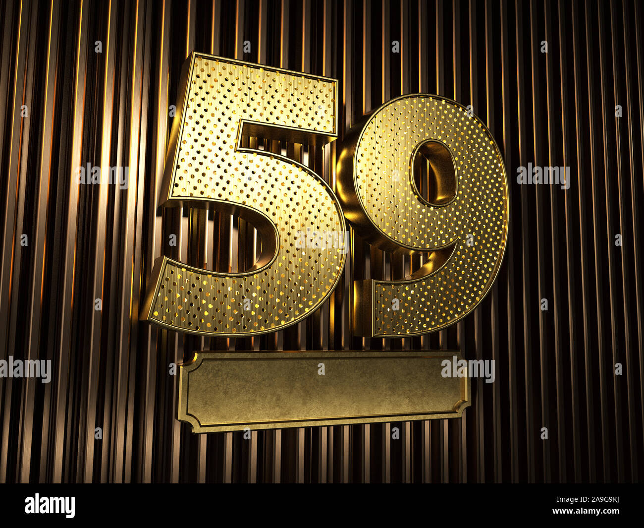 number 59 (number fifty-nine) perforated with small holes on the ...