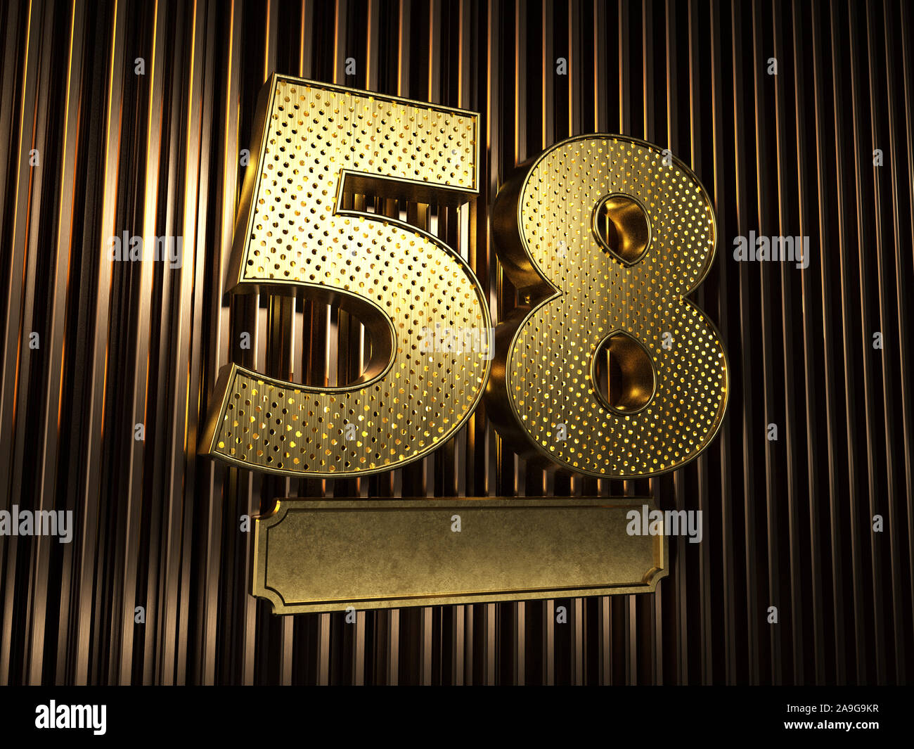 number 58 (number fifty-eight) perforated with small holes on the ...