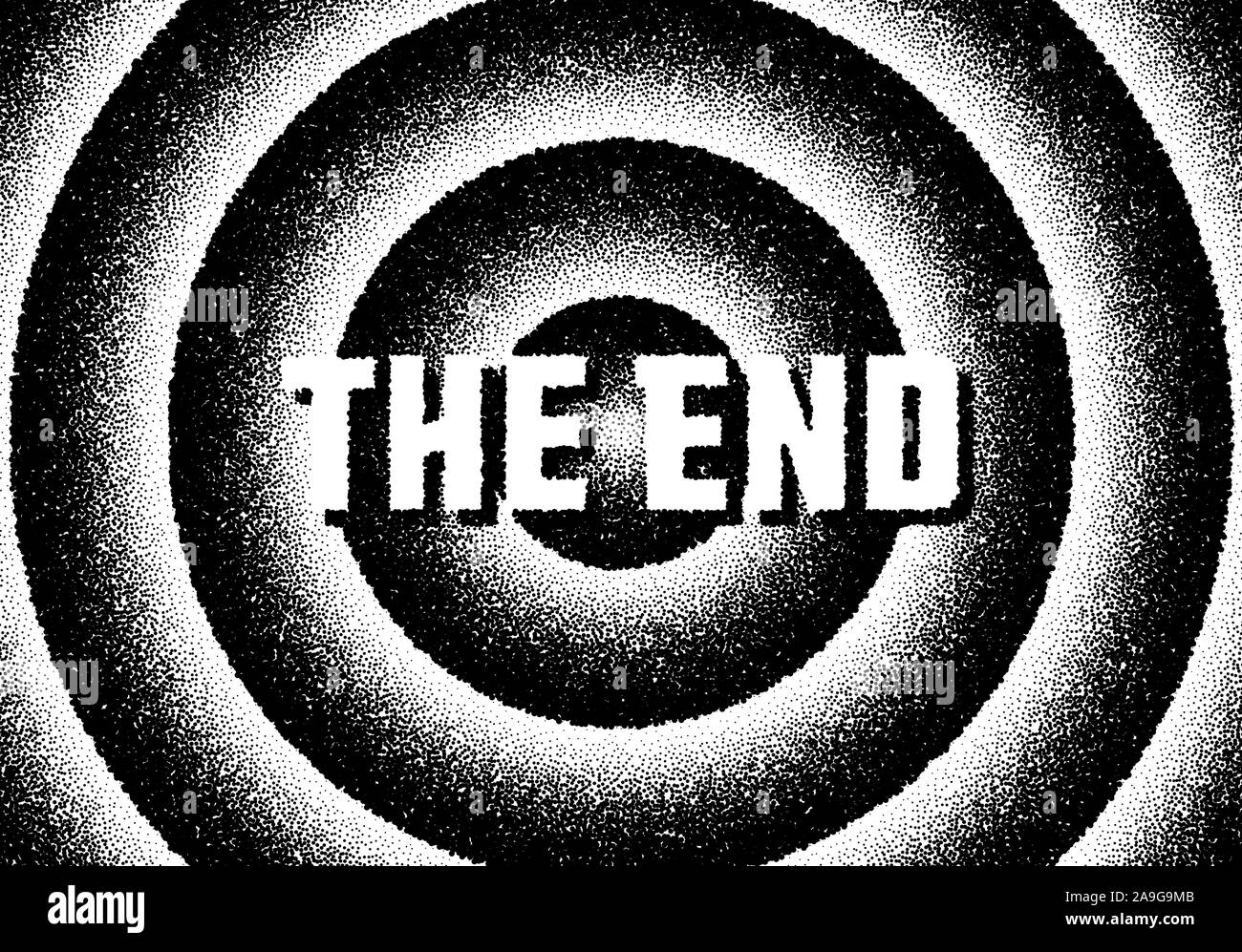 The end movie titles with circles and retro stipple style Stock Vector ...
