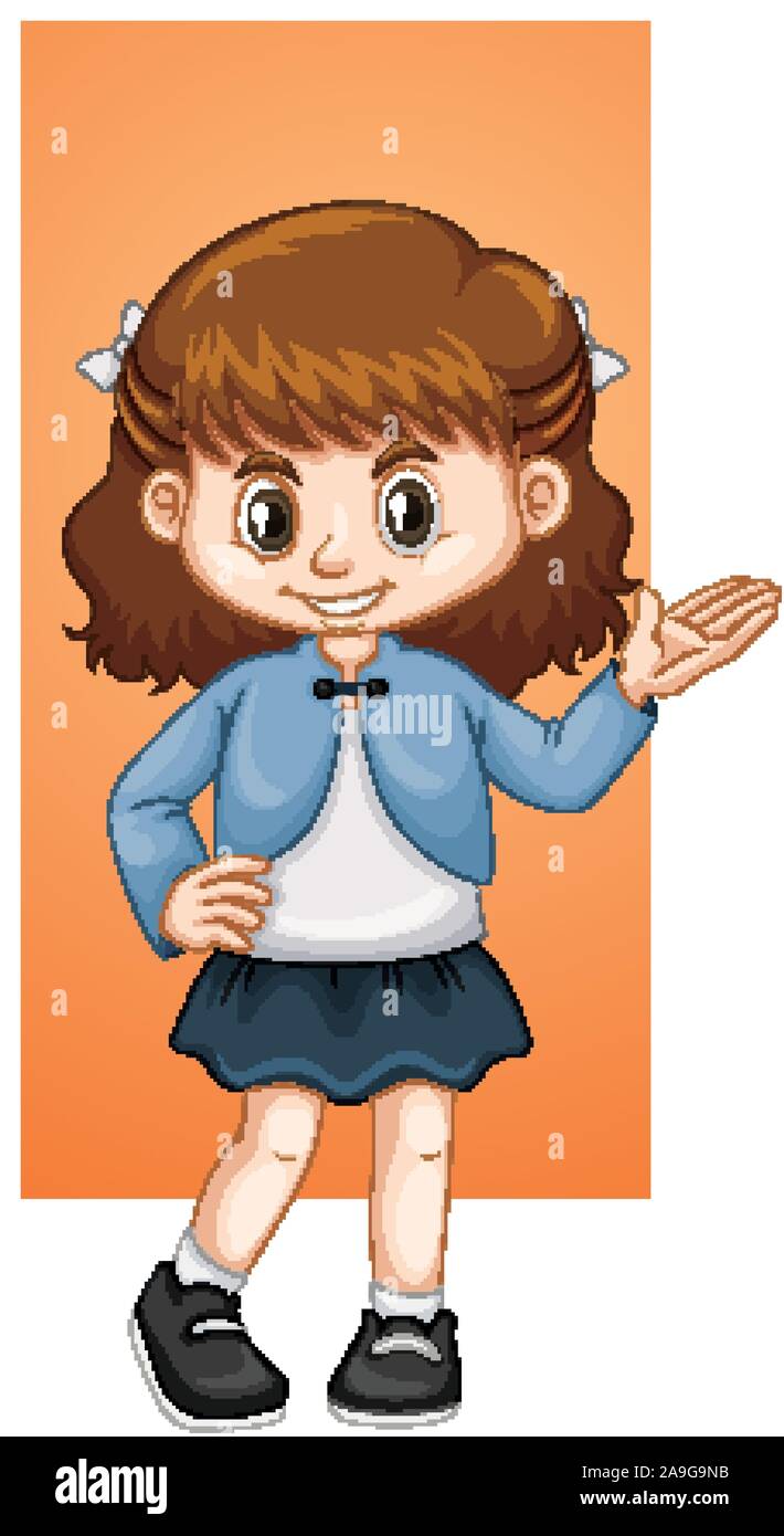 Happy girl waving hand illustration Stock Vector Image & Art - Alamy