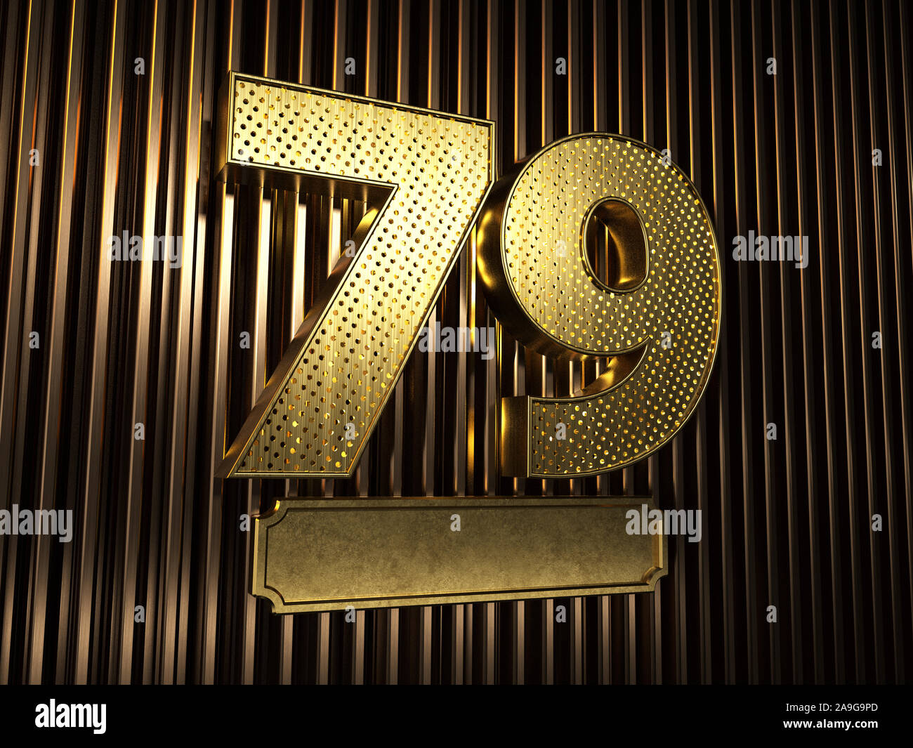 number 79 (number seventy-nine) perforated with small holes on the ...