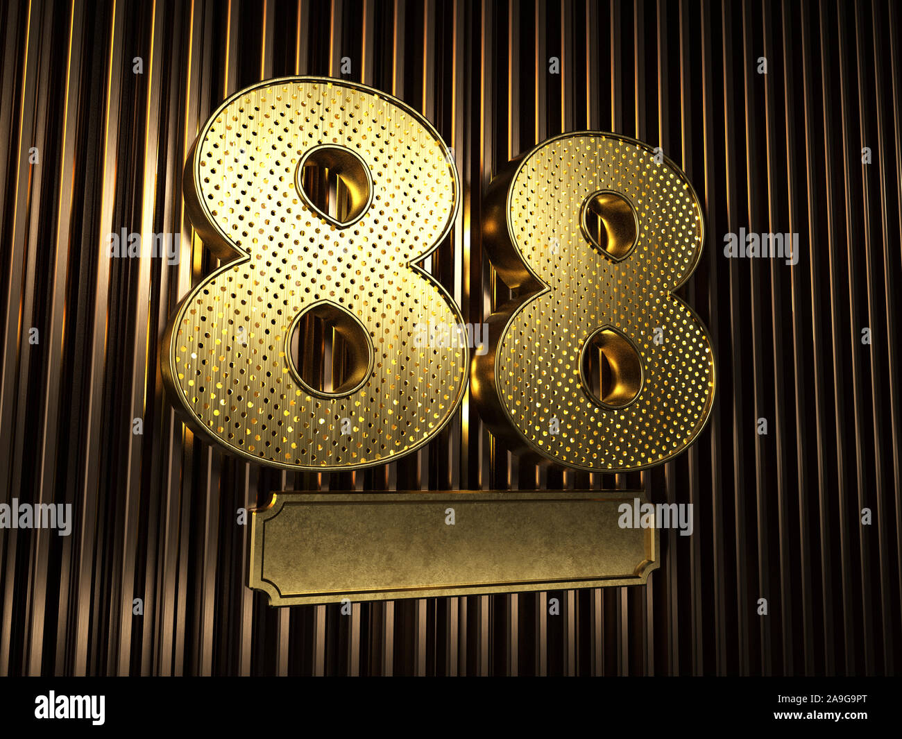 number 88 (number eighty-eight) perforated with small holes on the ...