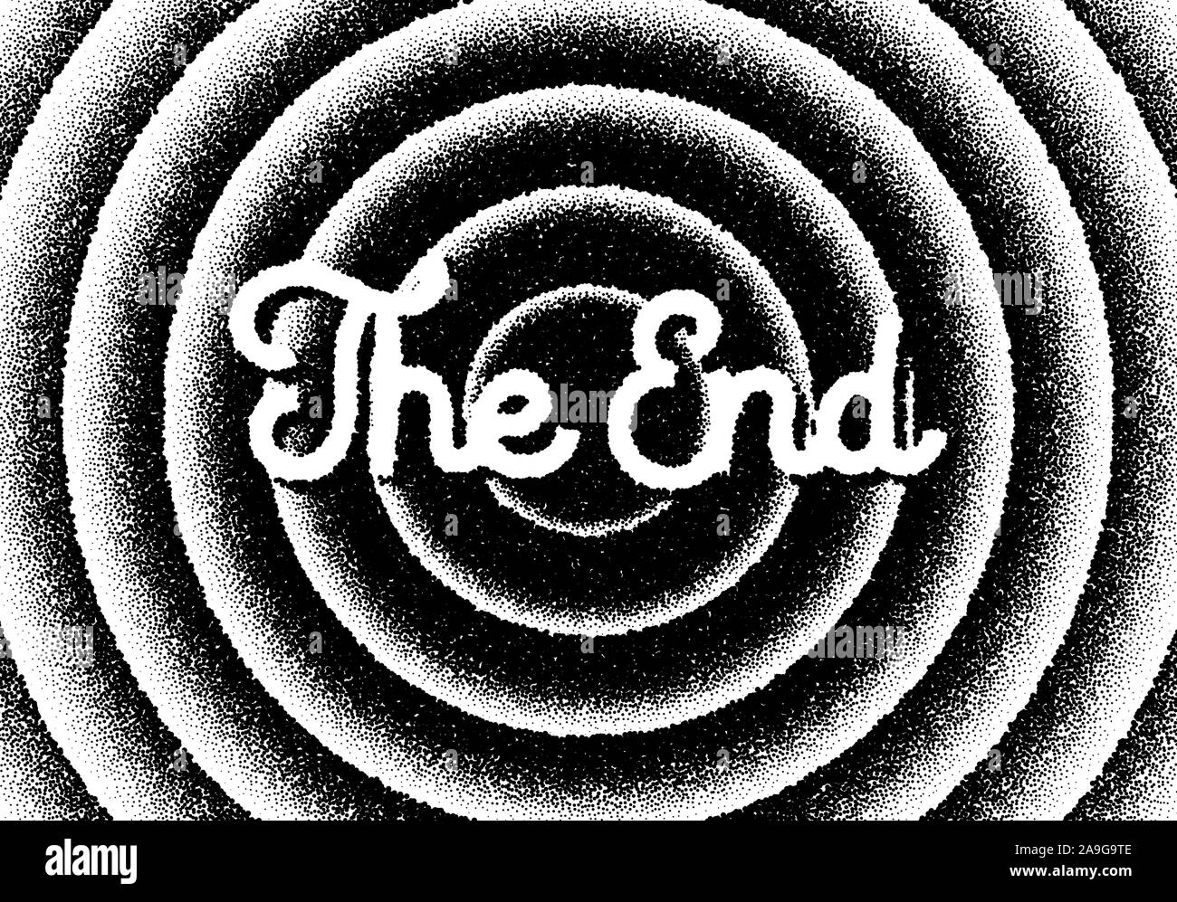 The end movie titles with circles and retro stipple style Stock Vector ...