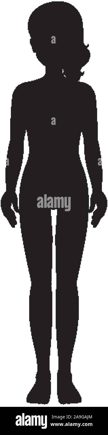 Silhouette human female on white background illustration Stock Vector ...