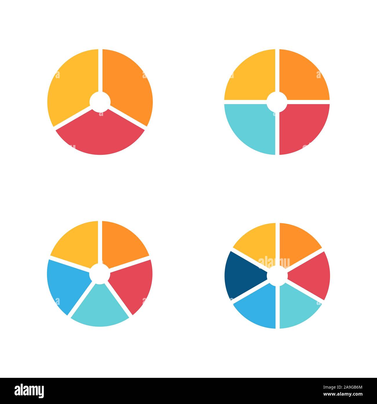Infographic circle icon set. Flat style. Vector Stock Vector Image ...