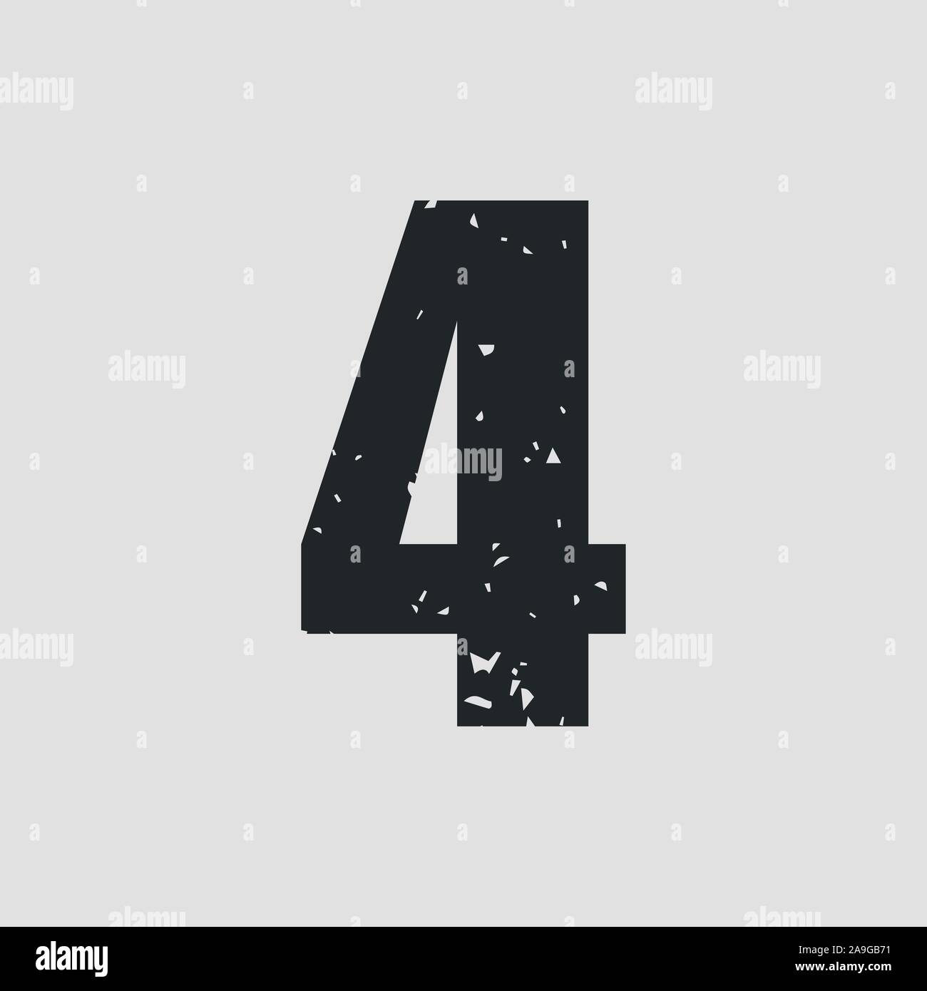 Number 4 grunge style simple design. Vector eps10 Stock Vector Image ...