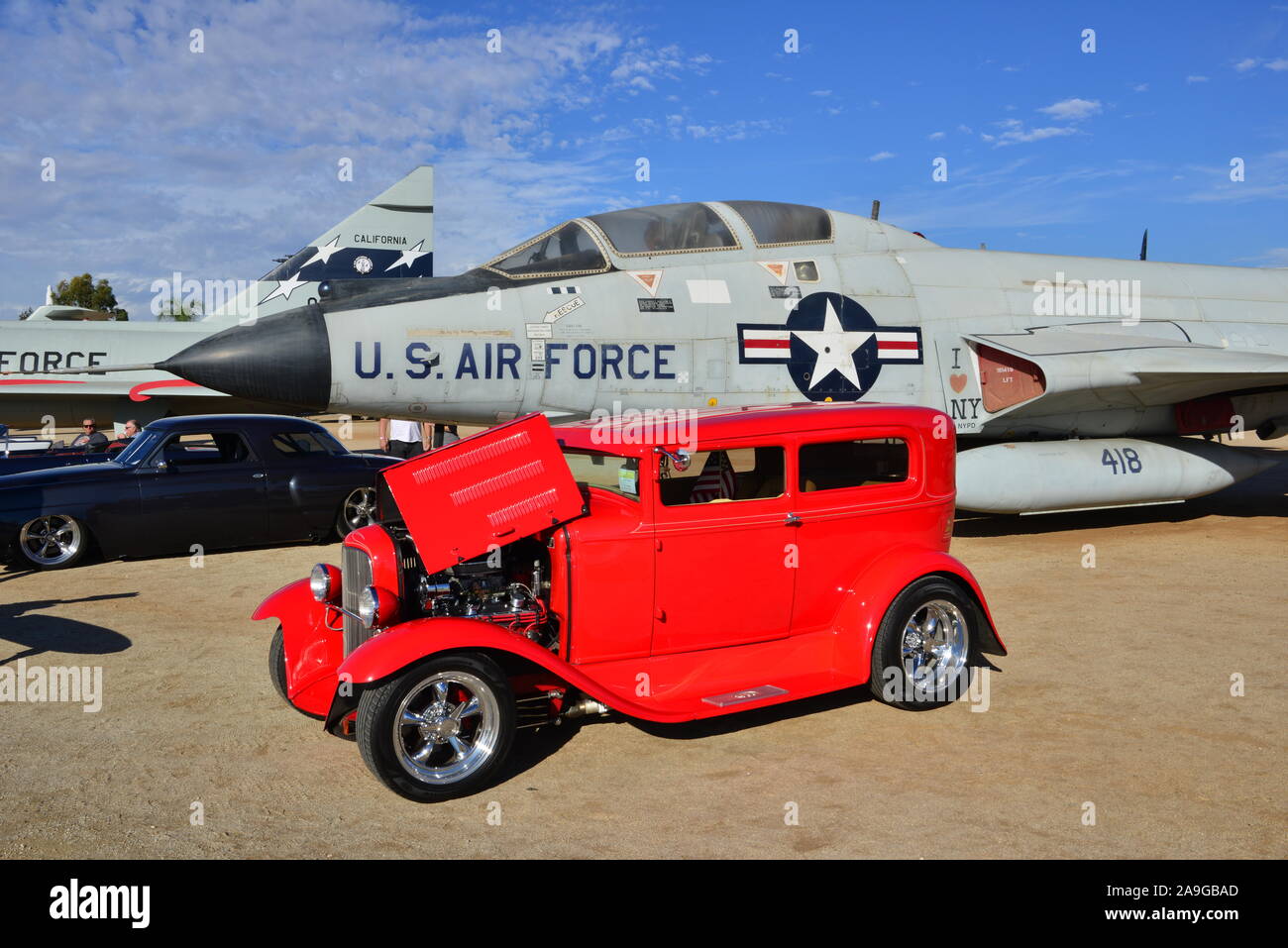 A red American hot road Stock Photo - Alamy