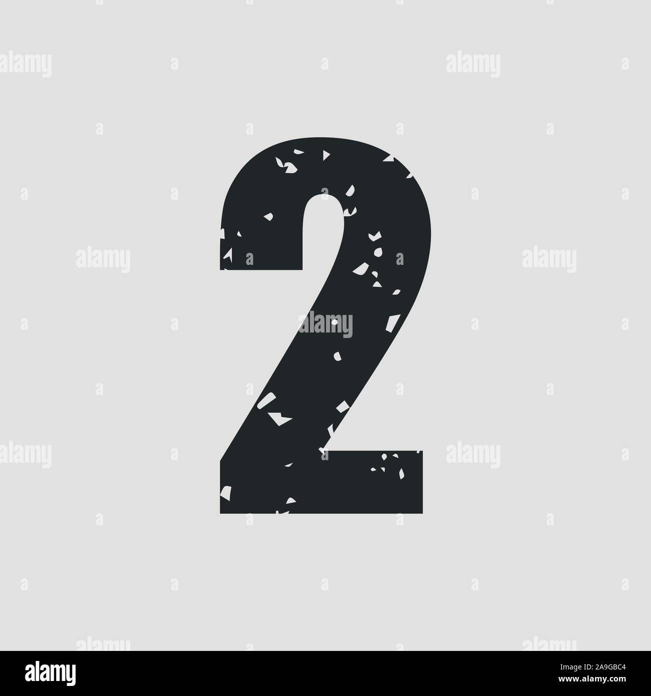 Number 2 grunge style simple design. Vector eps10 Stock Vector Image ...