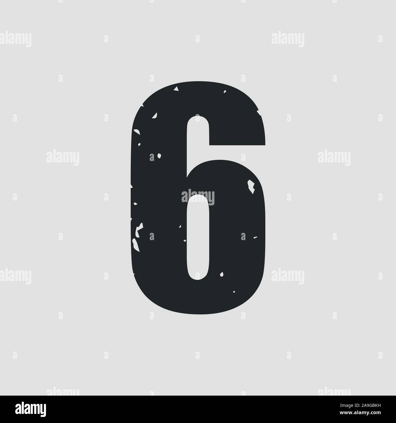 Number 6 Grunge Style Simple Design Vector Eps10 Stock Vector Image